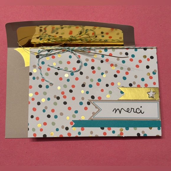 Hand Crafted | Office | Merci Set Of 4 Handcrafted Thank You Cards With ...